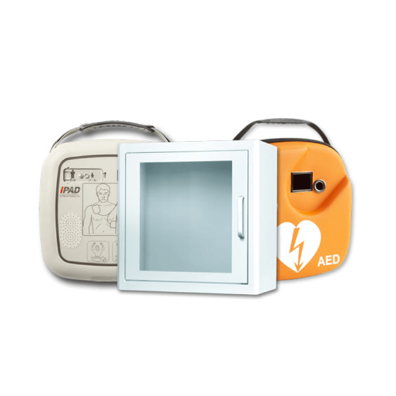 IPAD™ SP1 AED package with indoor cabinet - Cardiocare-group.com